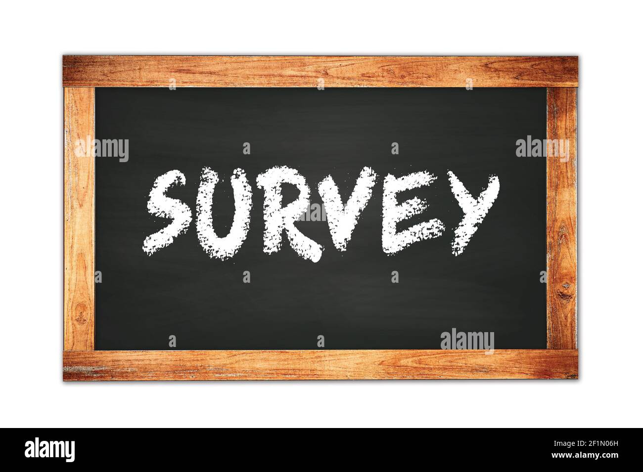 SURVEY text written on black wooden frame school blackboard Stock Photo ...
