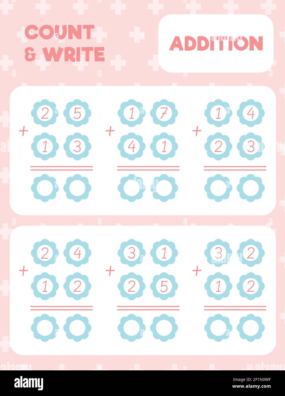 Math worksheet practice print page. Double digit addition. Column ...