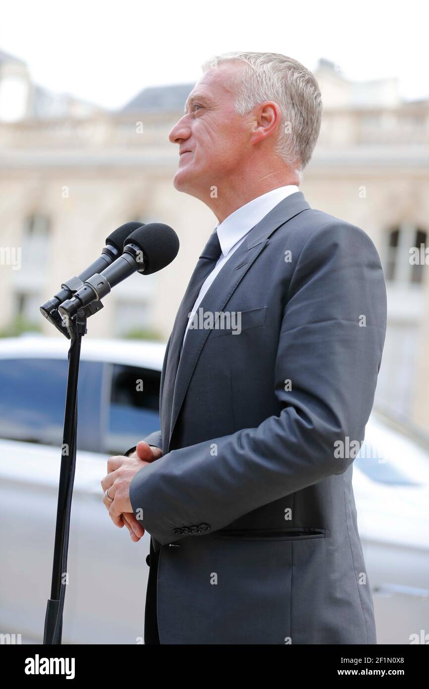 Didier Deschamps, French Football Team manager chats with the media at ...