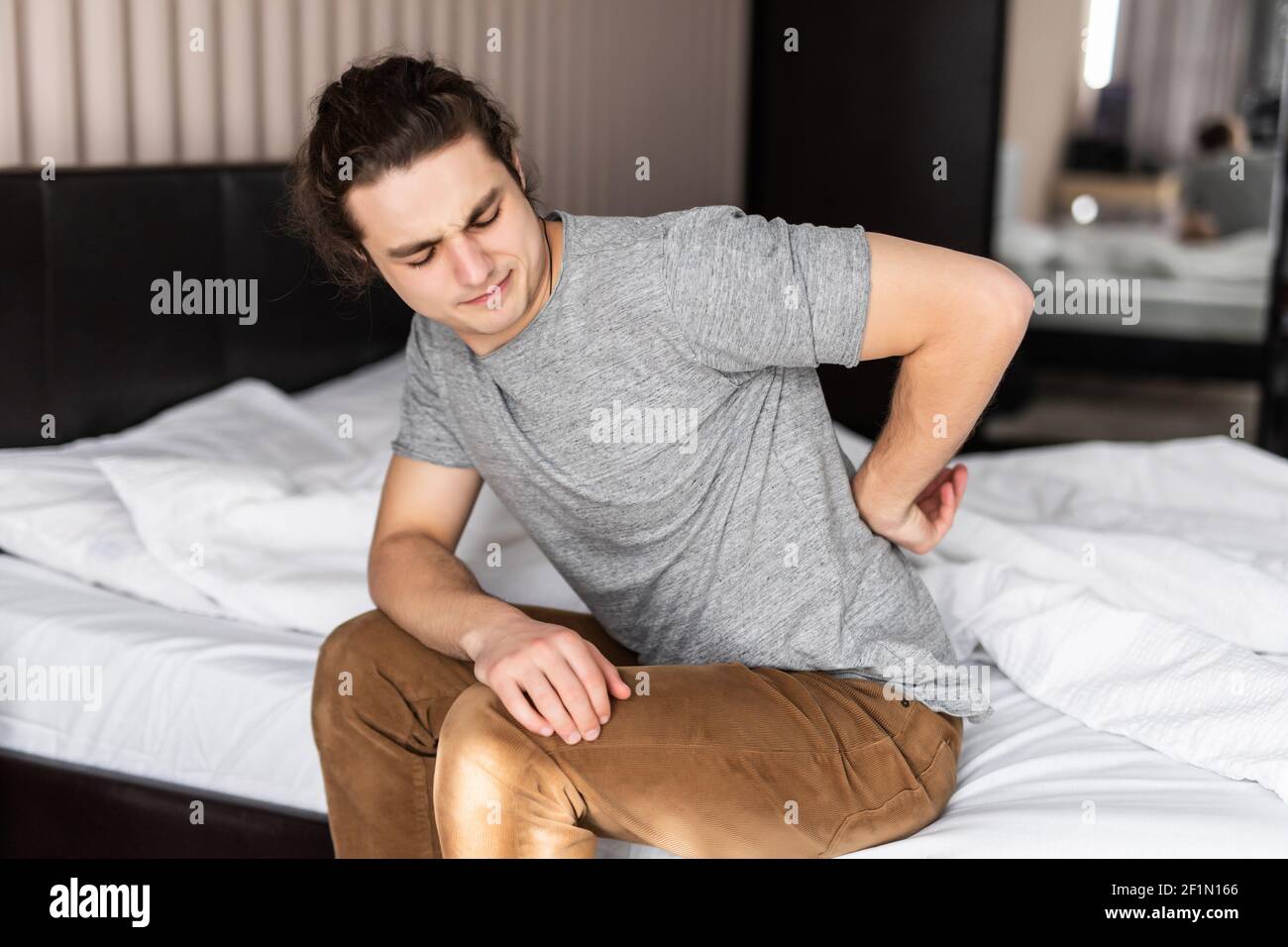 Woman man bed tired frustrated hi-res stock photography and images - Alamy