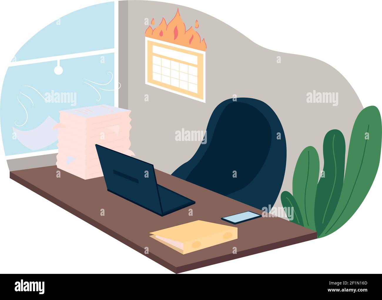 Work deadline and workload 2D vector web banner, poster Stock Vector ...