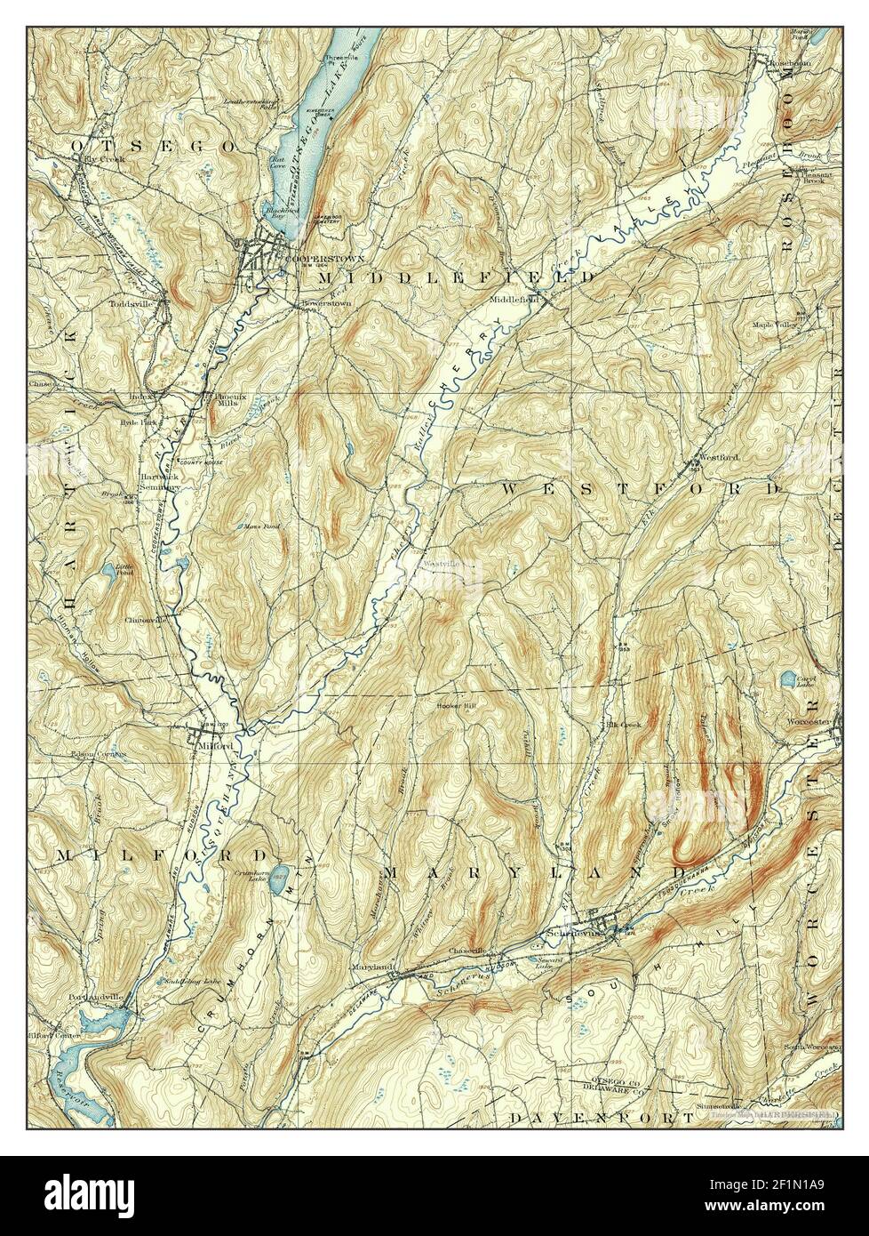 Map of cooperstown hi-res stock photography and images - Alamy
