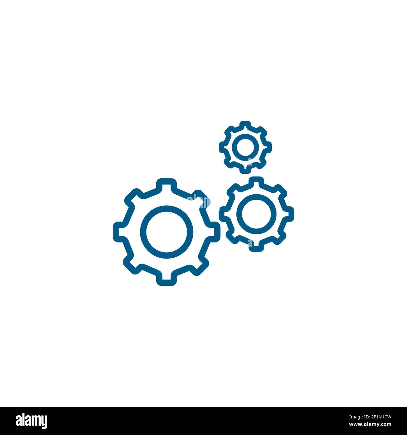 Gear Line Blue Icon On White Background. Blue Flat Style Vector ...