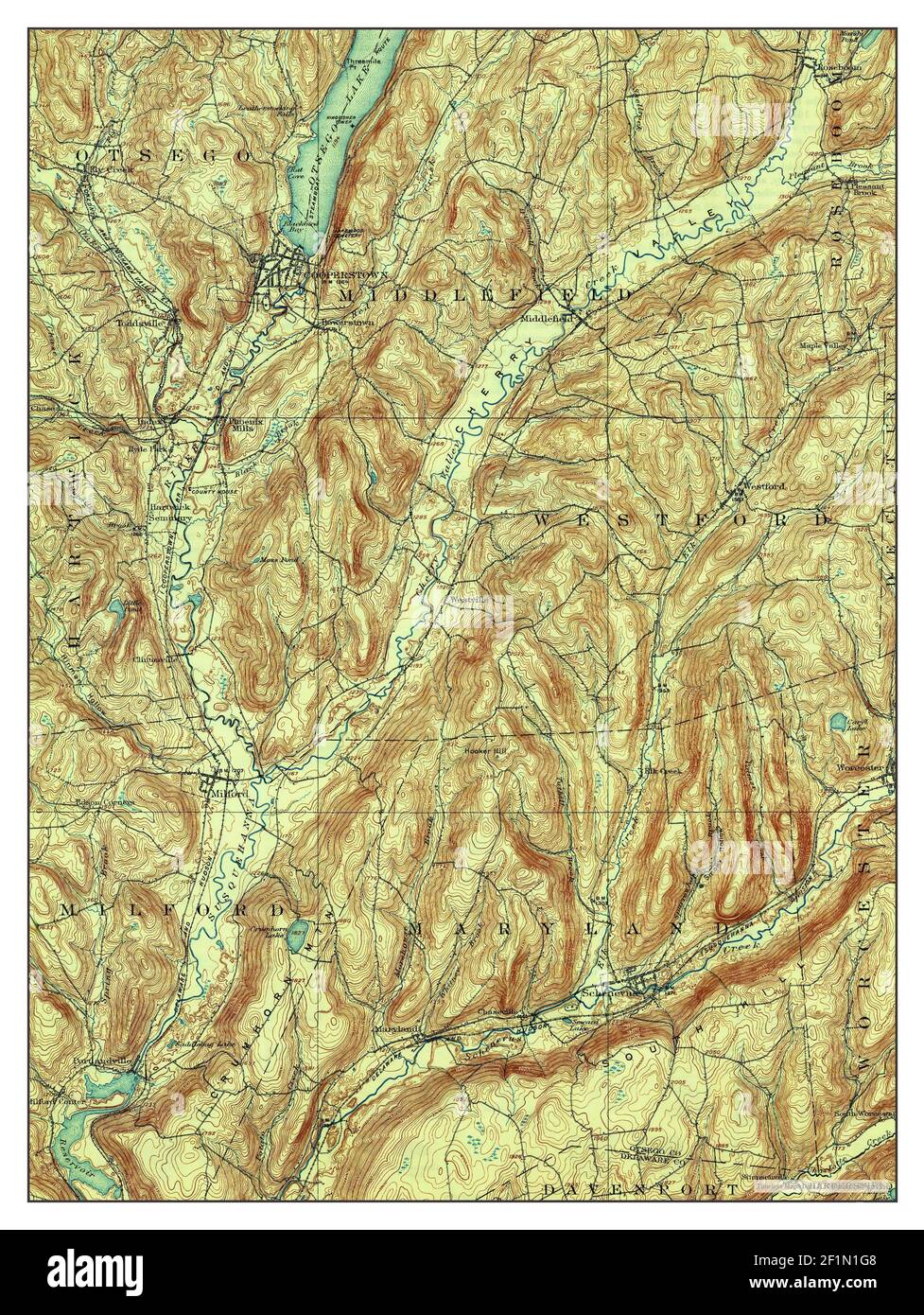 Map of cooperstown hi-res stock photography and images - Alamy