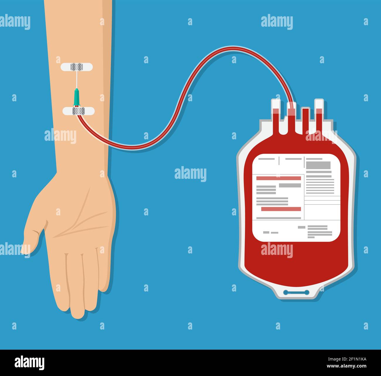 Bag with blood and hand of donor Stock Vector Image & Art - Alamy