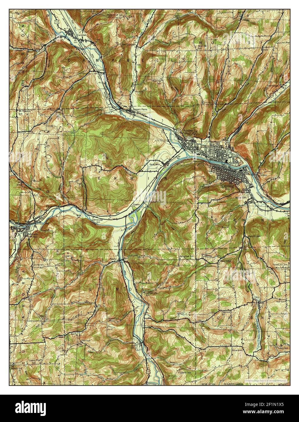 Map of corning new york hi-res stock photography and images - Alamy