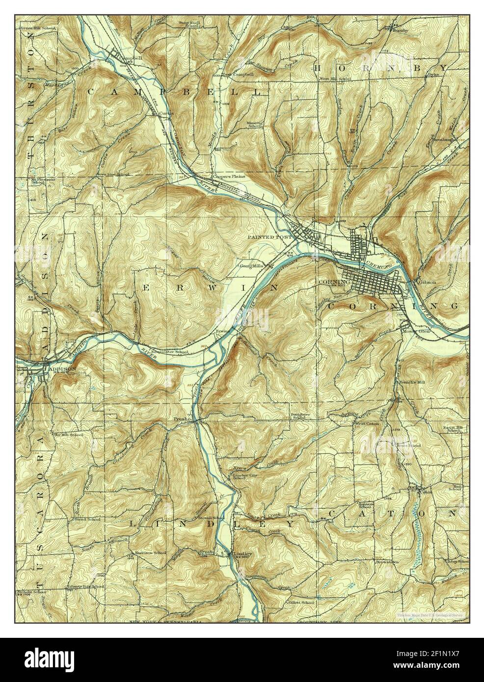 Map of corning Cut Out Stock Images & Pictures - Alamy