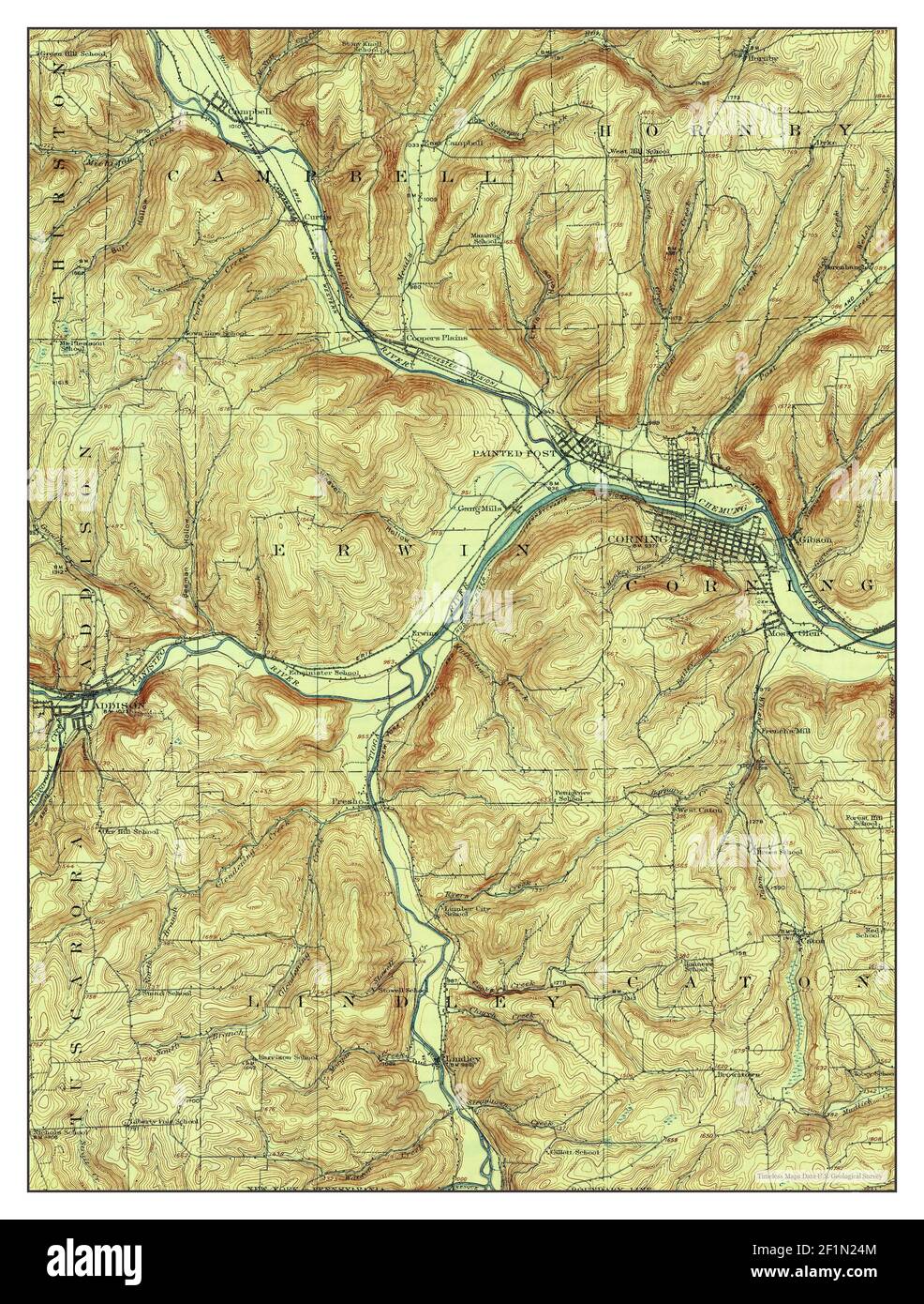 Map of corning new york Cut Out Stock Images & Pictures - Alamy
