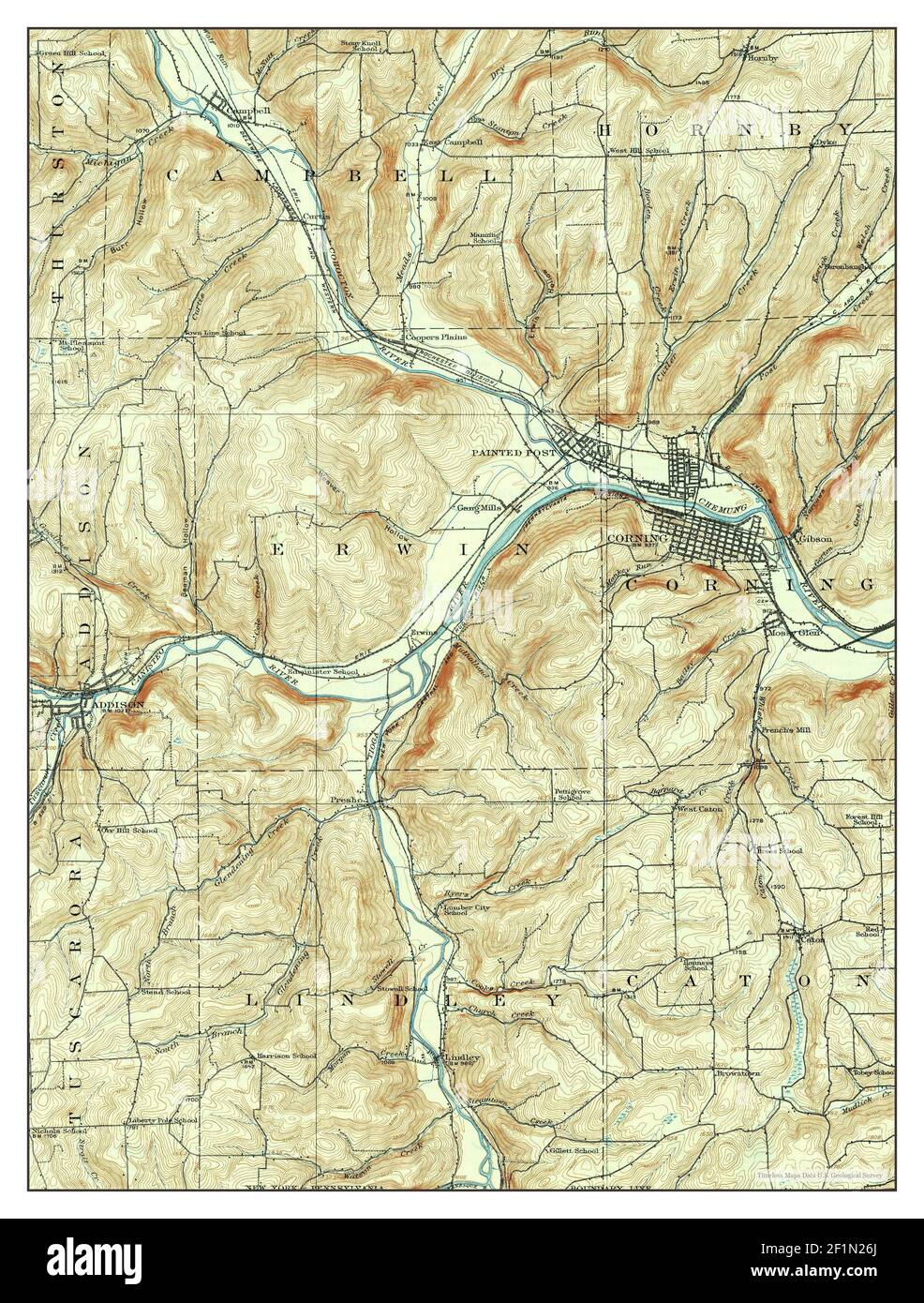 Map of corning new york hi-res stock photography and images - Alamy