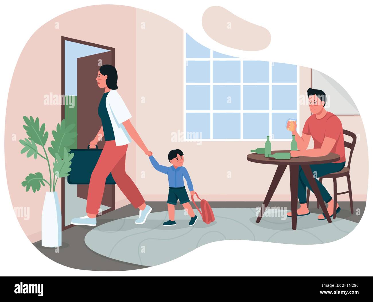 Alcoholic father Stock Vector Images - Alamy