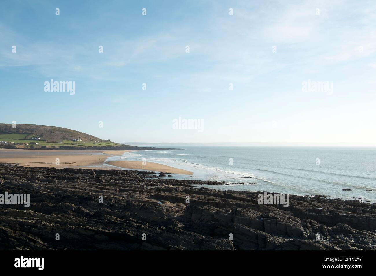 Landscape view of Croyde beach, North Devon UK Stock Photo - Alamy