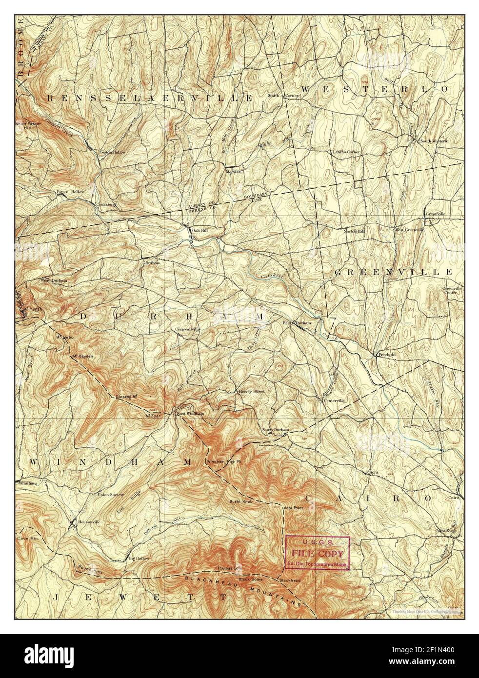 Map of durham new york hi-res stock photography and images - Alamy