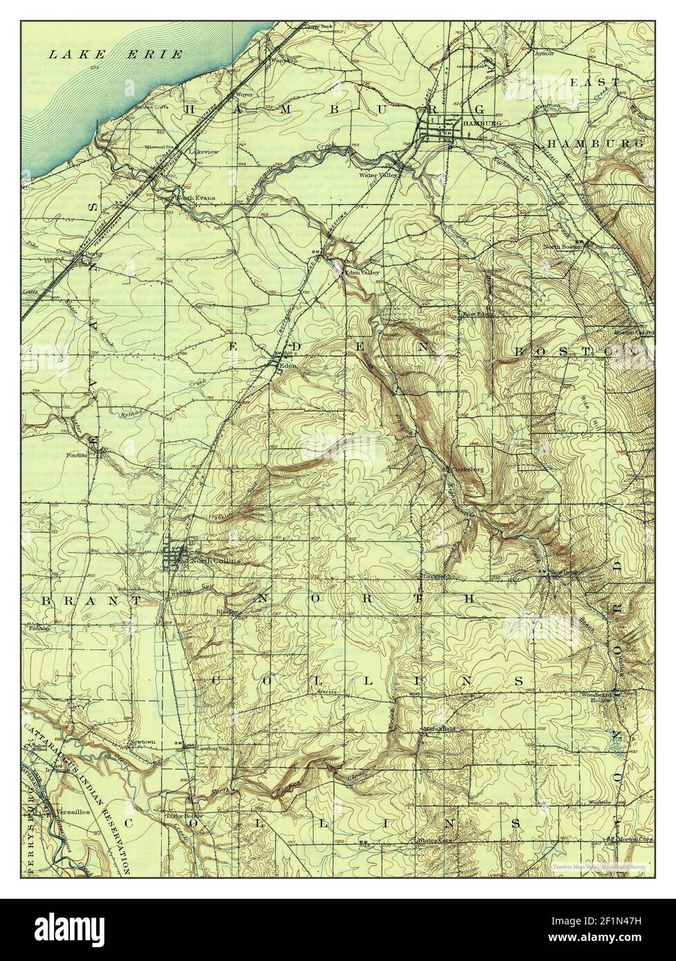 Eden, New York, map 1944, 1:62500, United States of America by Timeless ...
