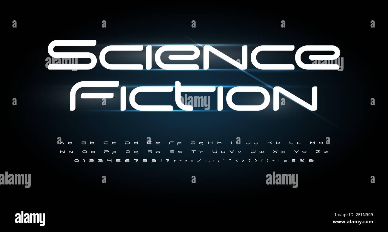 Futurism alphabet. Modern wide font, technology type for modern ...