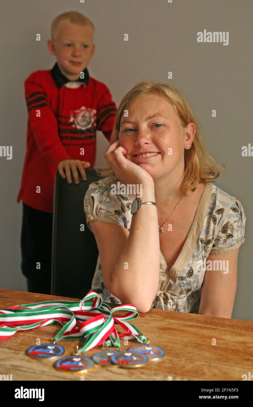 Teresa Cornell competitor in the Transplant Games, with her son Cameron ...