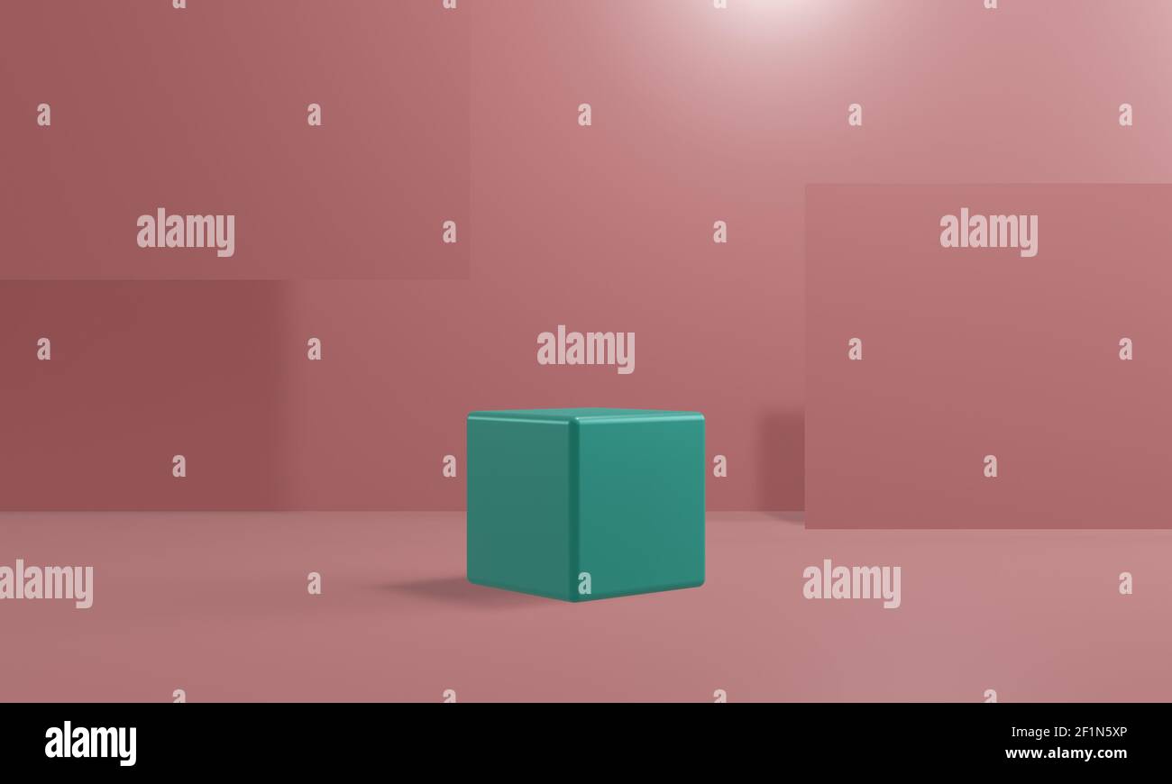 Abstract cube in futuristic room hi-res stock photography and images ...