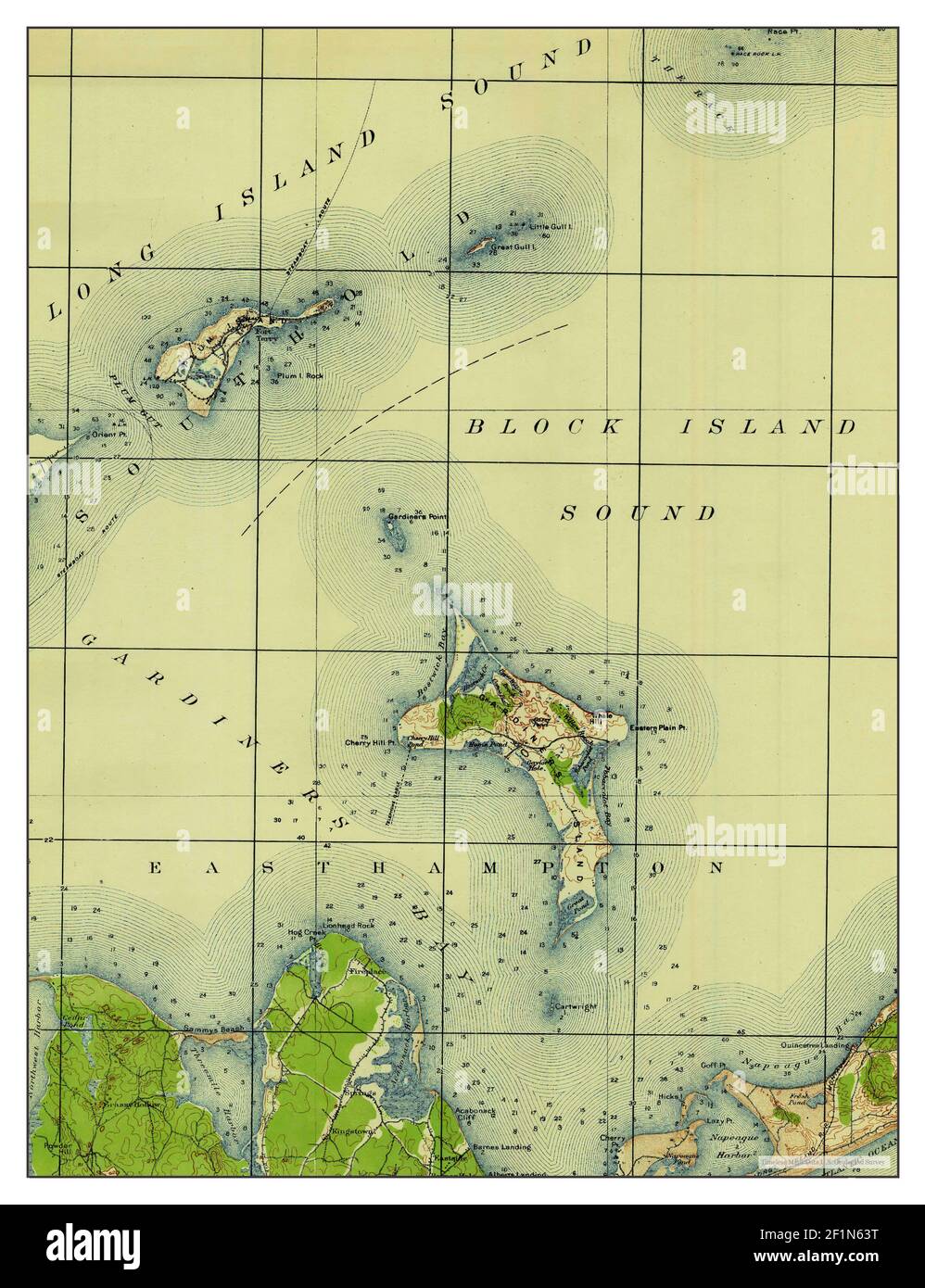 Gardiners island map hi-res stock photography and images - Alamy