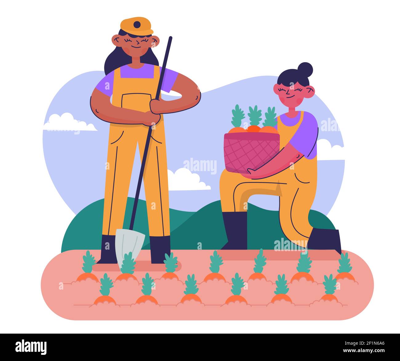 Hand drawn illustration farming profession Vector illustration Stock ...