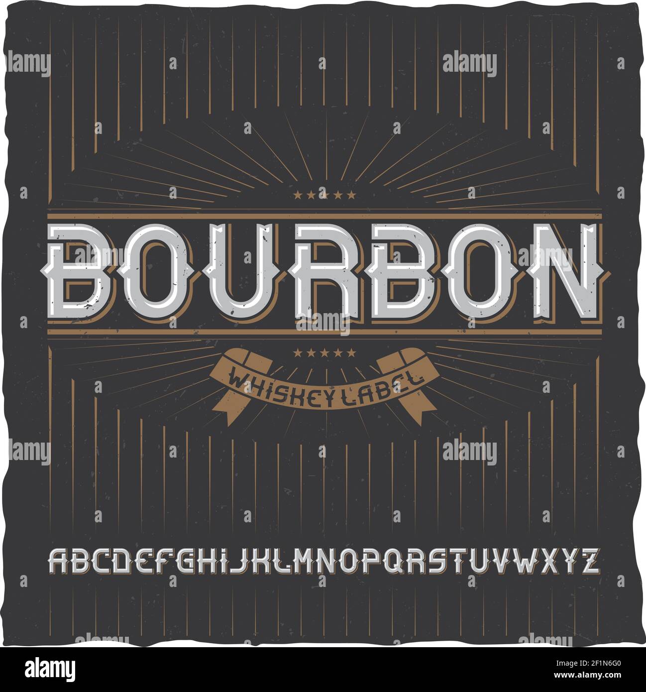 Vintage label typeface named Bourbon. Good font to use in any vintage ...