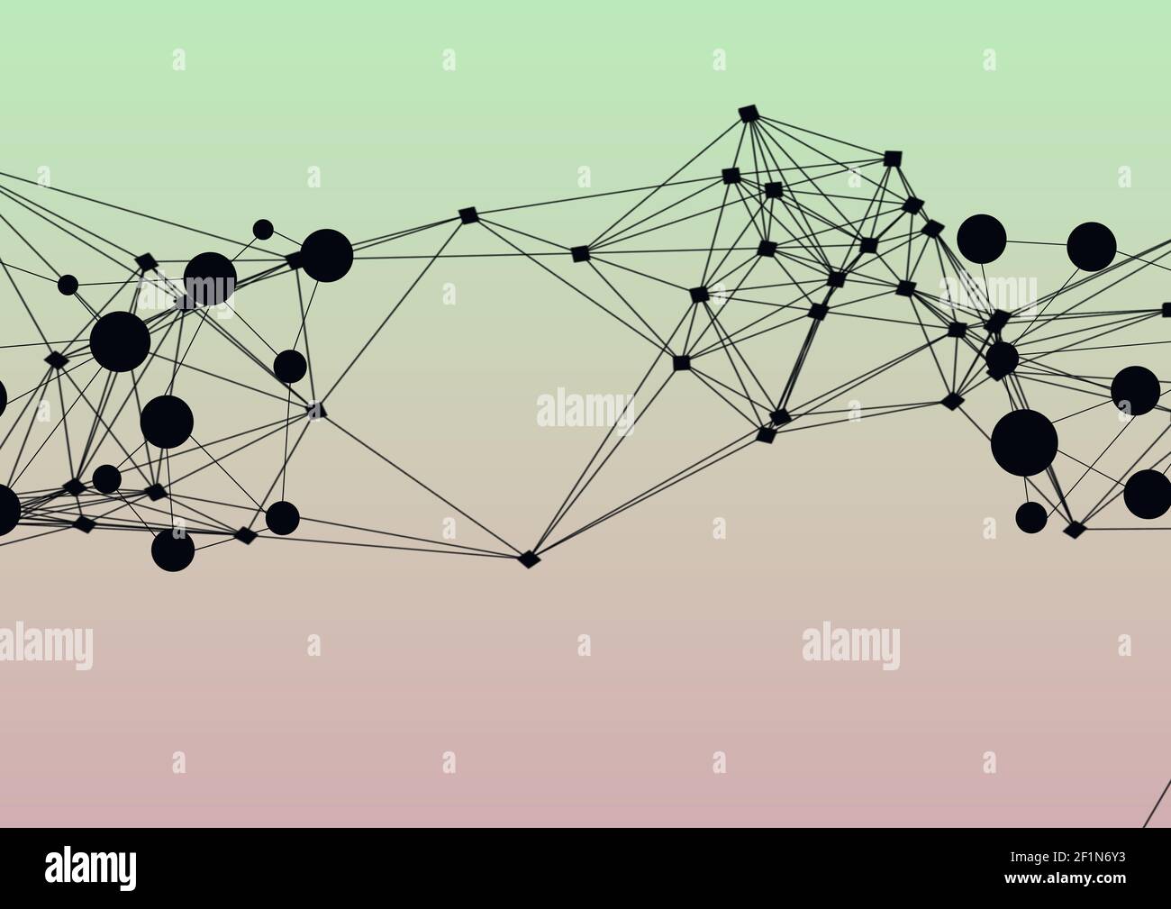 Network of connections against green and pink gradient background Stock ...