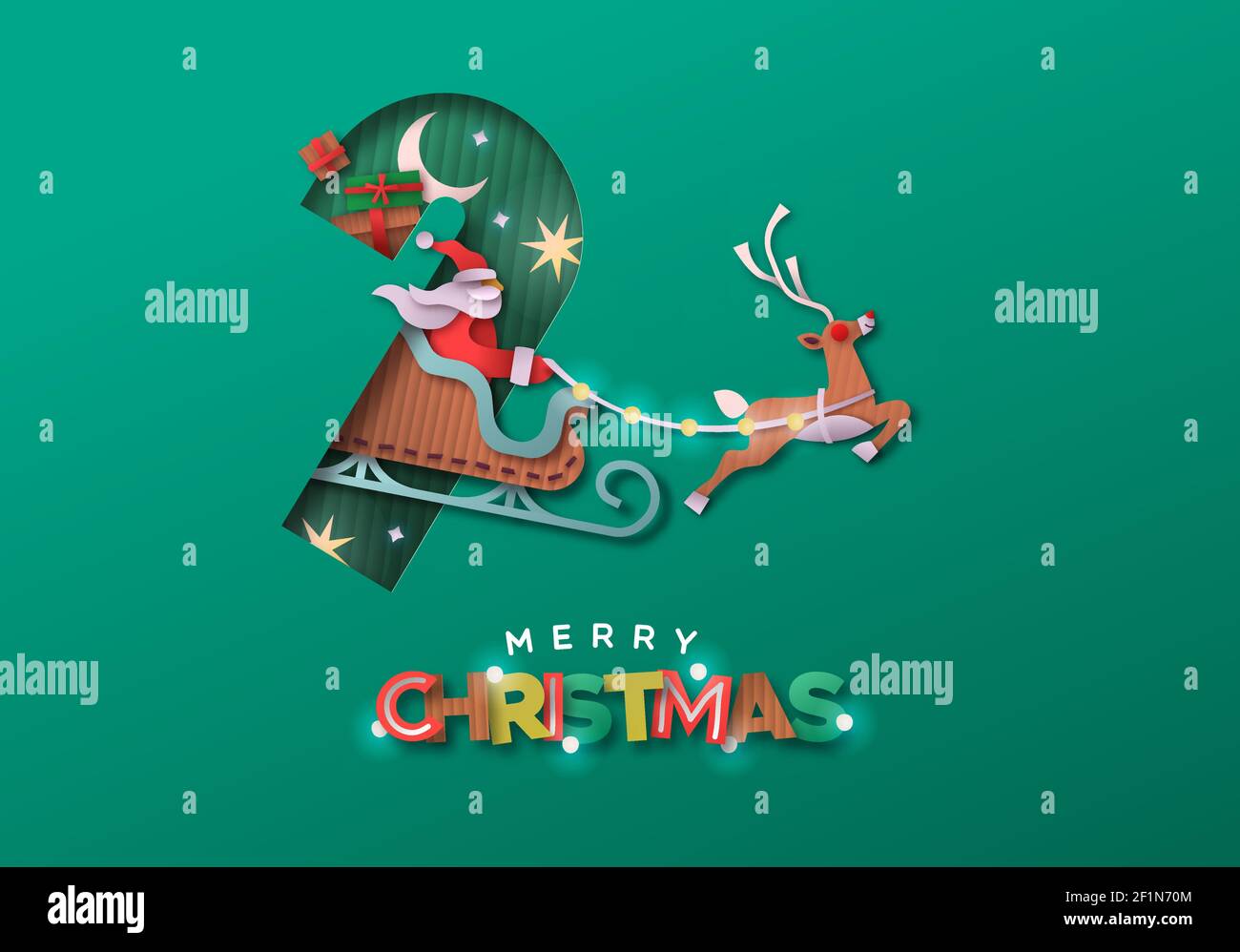 Santa claus sled made Stock Vector Images - Alamy