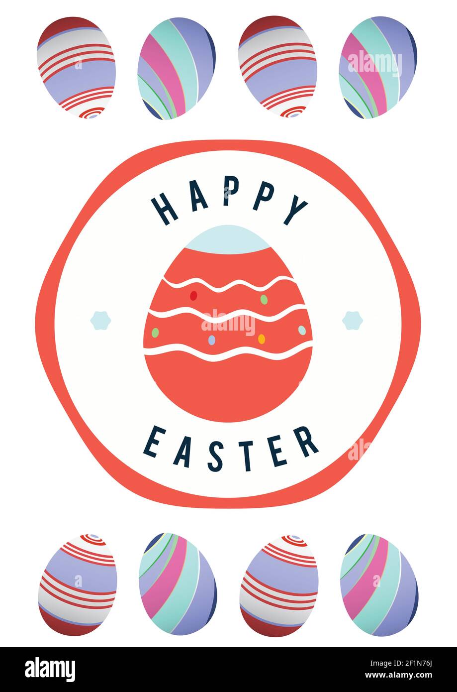 Happy easter text with easter egg on white background Stock Photo - Alamy