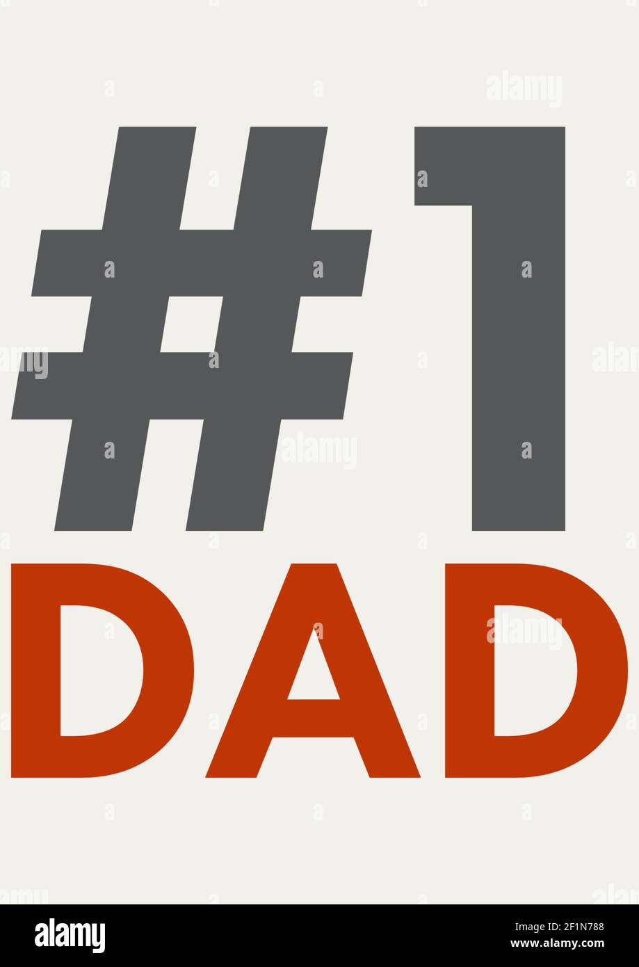 No 1 dad text in grey and red on white background Stock Photo - Alamy