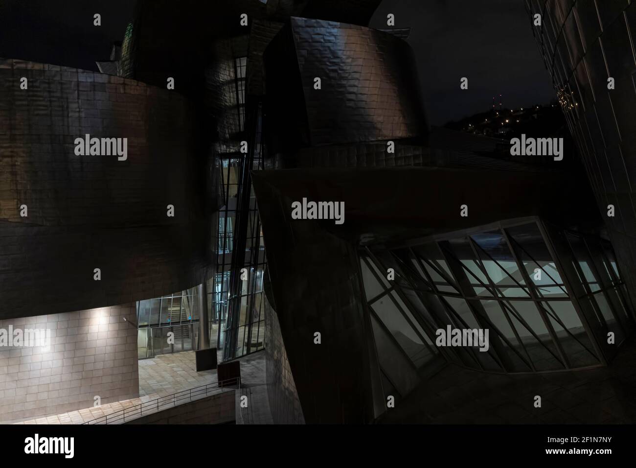 art modern musseum at night in the city of bilbao Stock Photo - Alamy