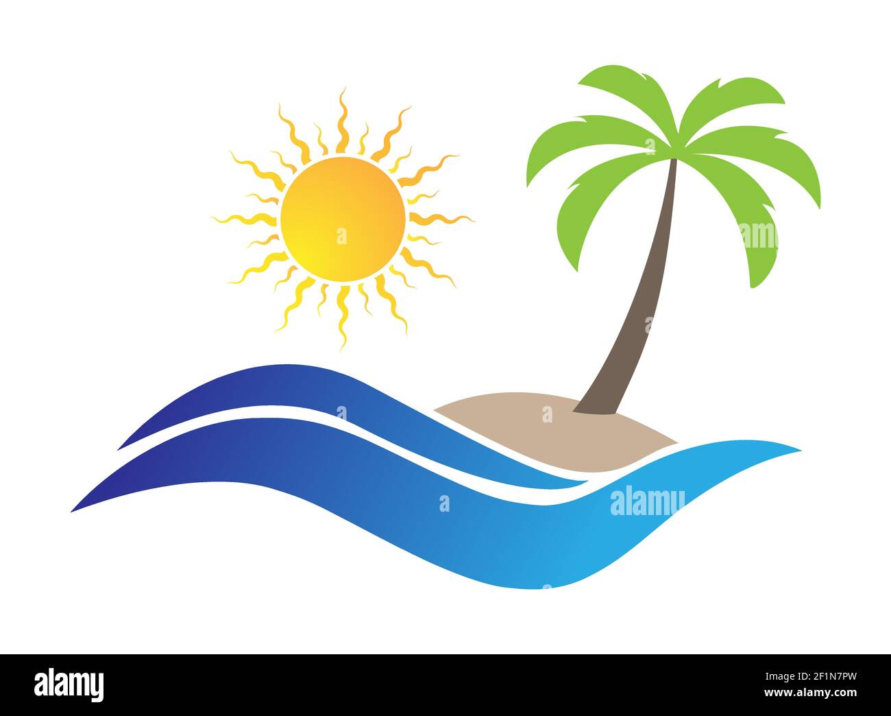 Wave Palm Tree Logo