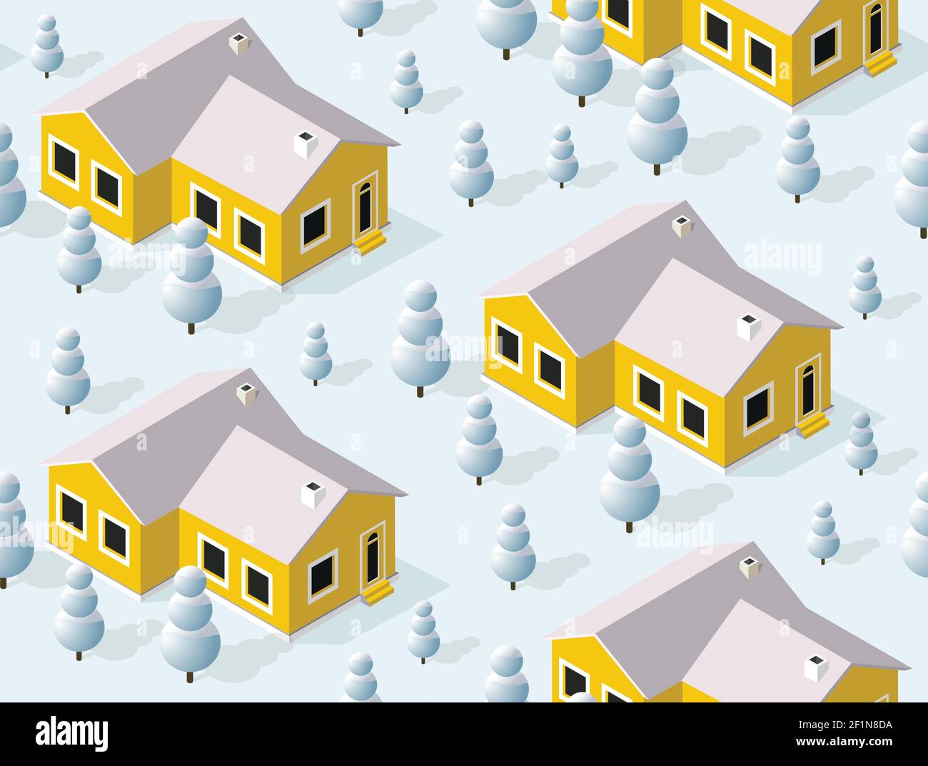 Christmas city isometric urban winter quarter in the snow Stock Vector ...