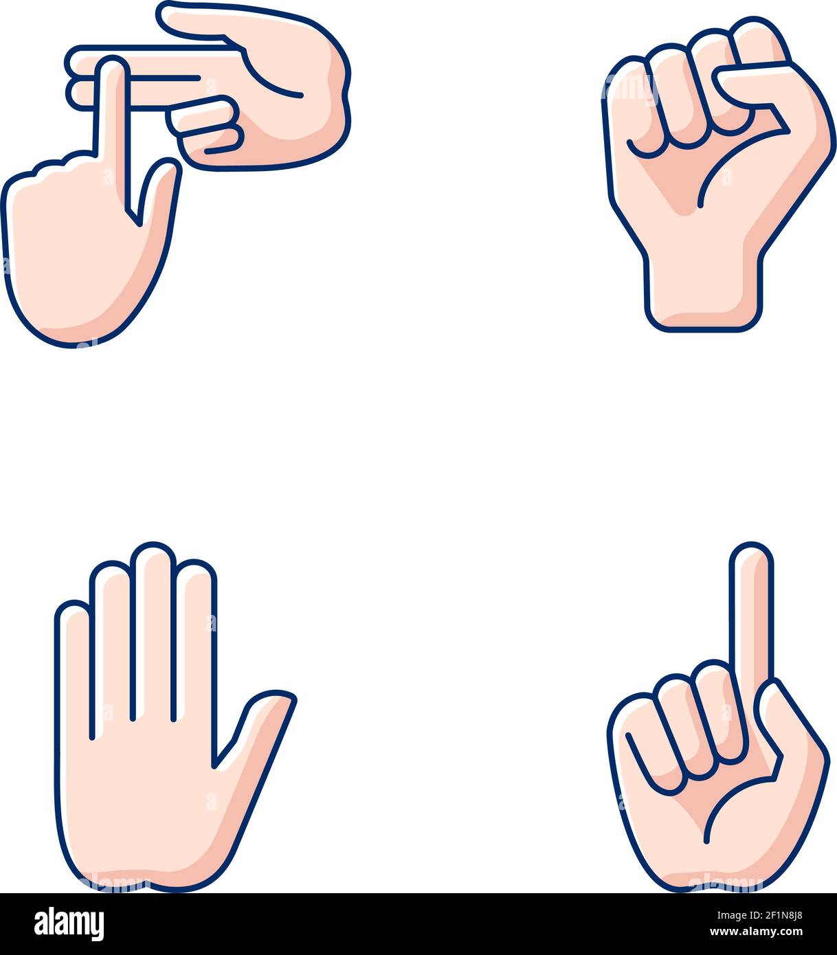 Hand gestures RGB color icons set Stock Vector Image & Art - Alamy