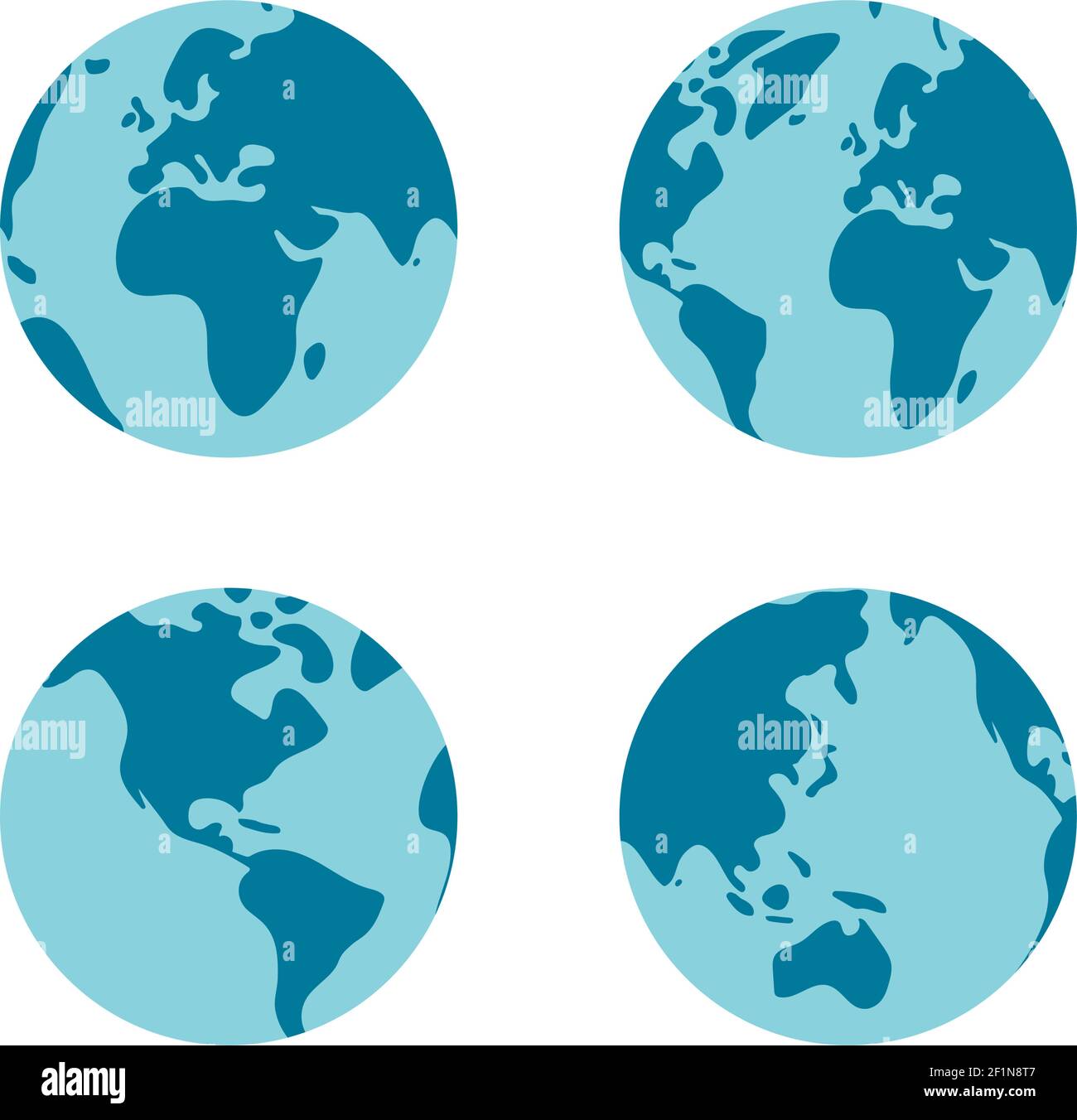 Simplified earth globe vector illustration set Stock Vector Image & Art ...