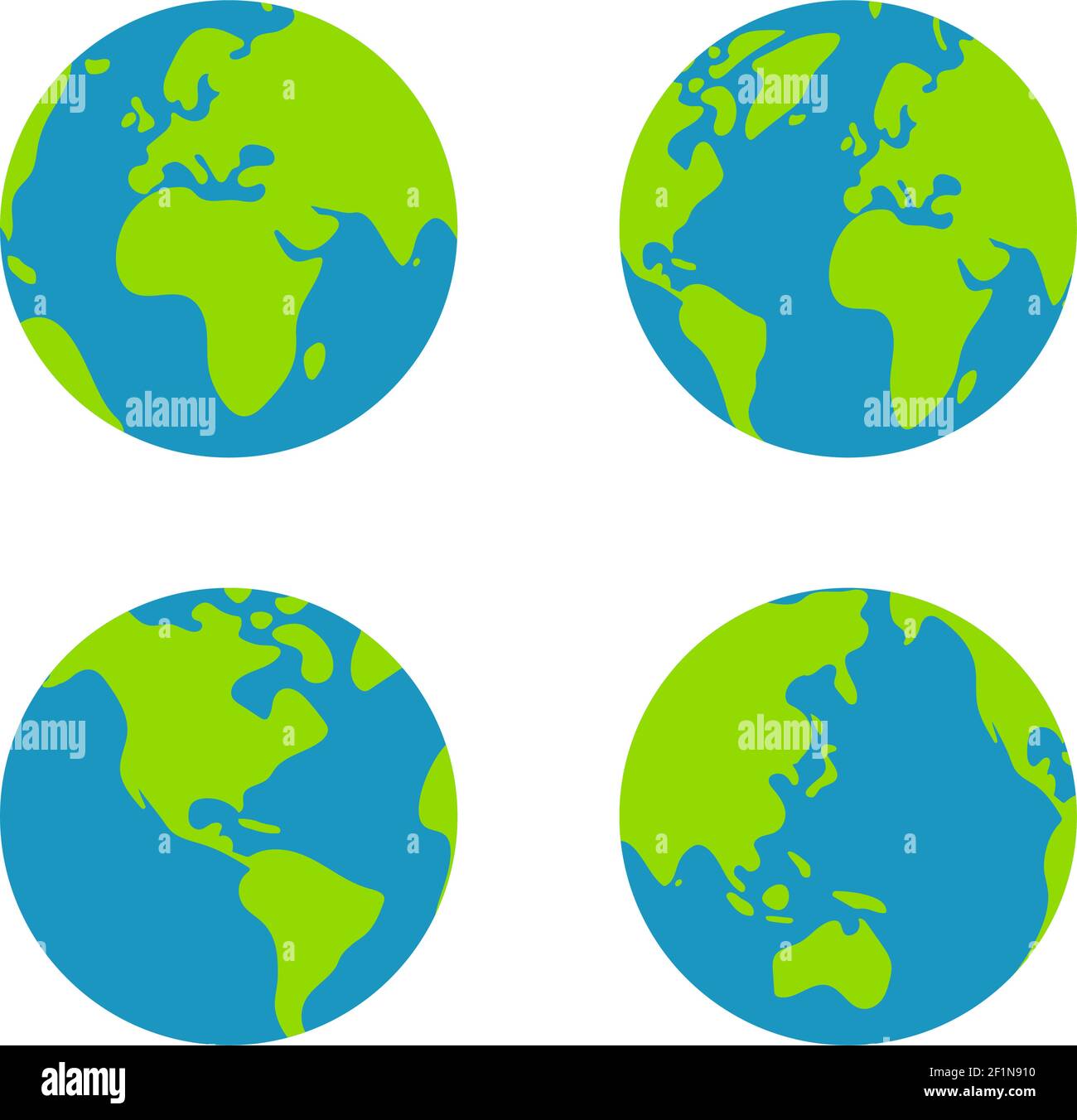 Simplified earth globe vector illustration set Stock Vector Image & Art ...