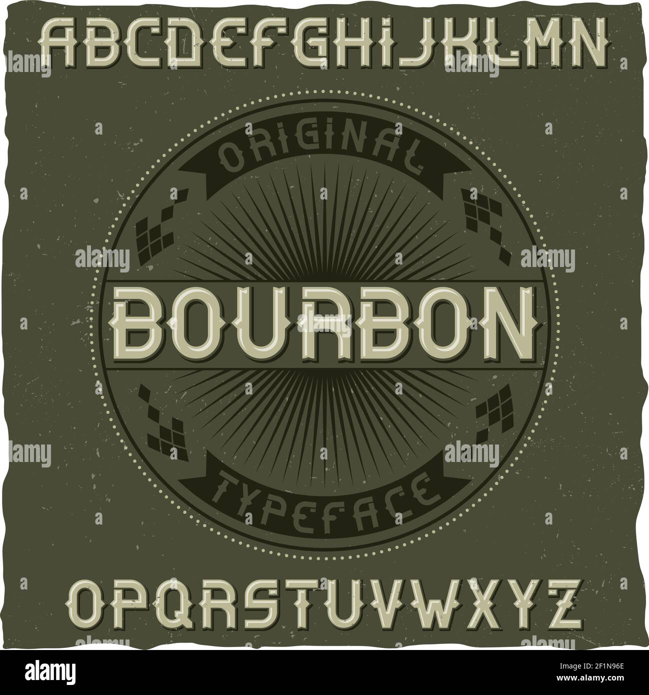 Vintage label typeface named Bourbon. Good font to use in any vintage ...