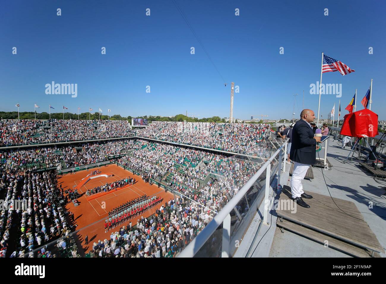 General view with trophy ceremony during the of French Tennis Open at ...