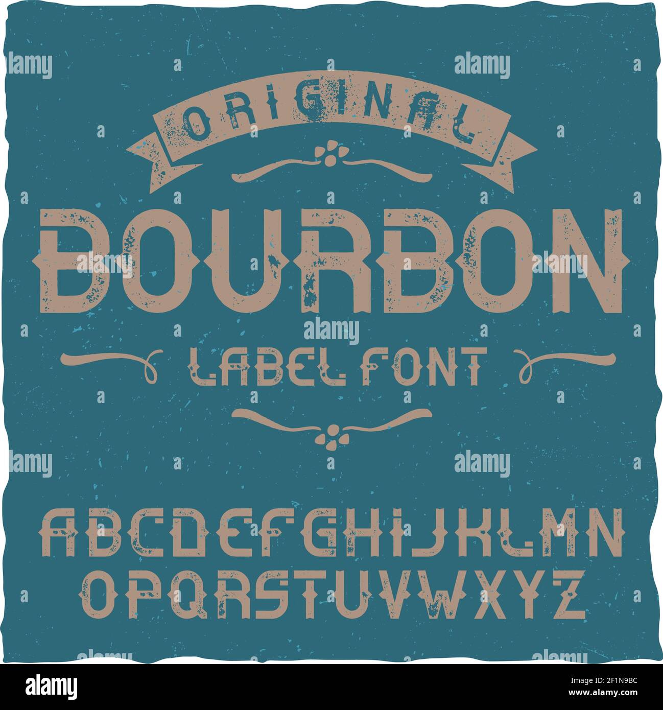 Vintage label typeface named Bourbon. Good font to use in any vintage ...