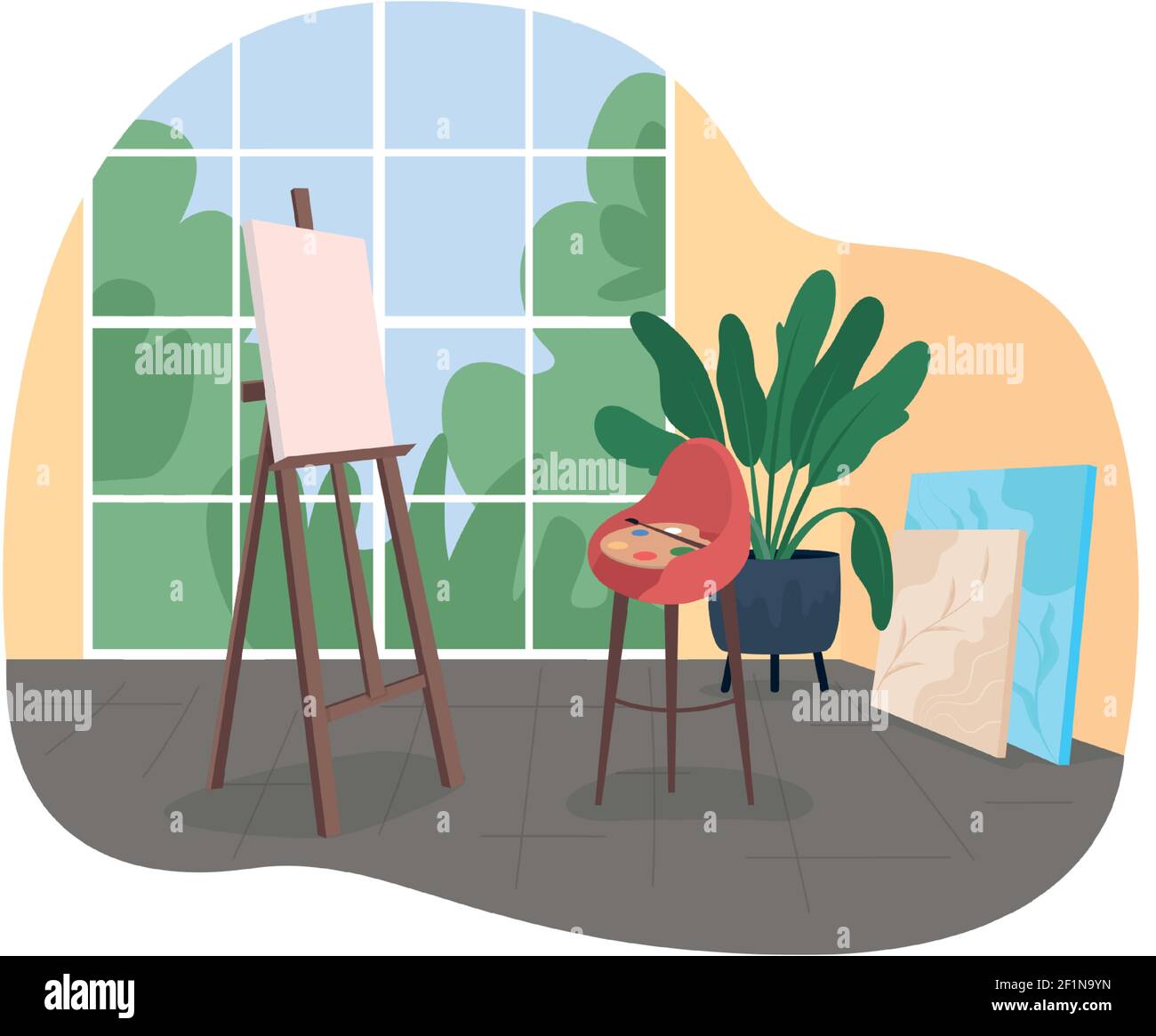 Artist workshop 2D vector web banner, poster Stock Vector Image & Art ...