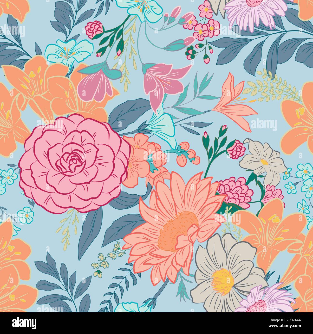 Classic wallpaper vintage flower pattern background Stock Vector Image ...