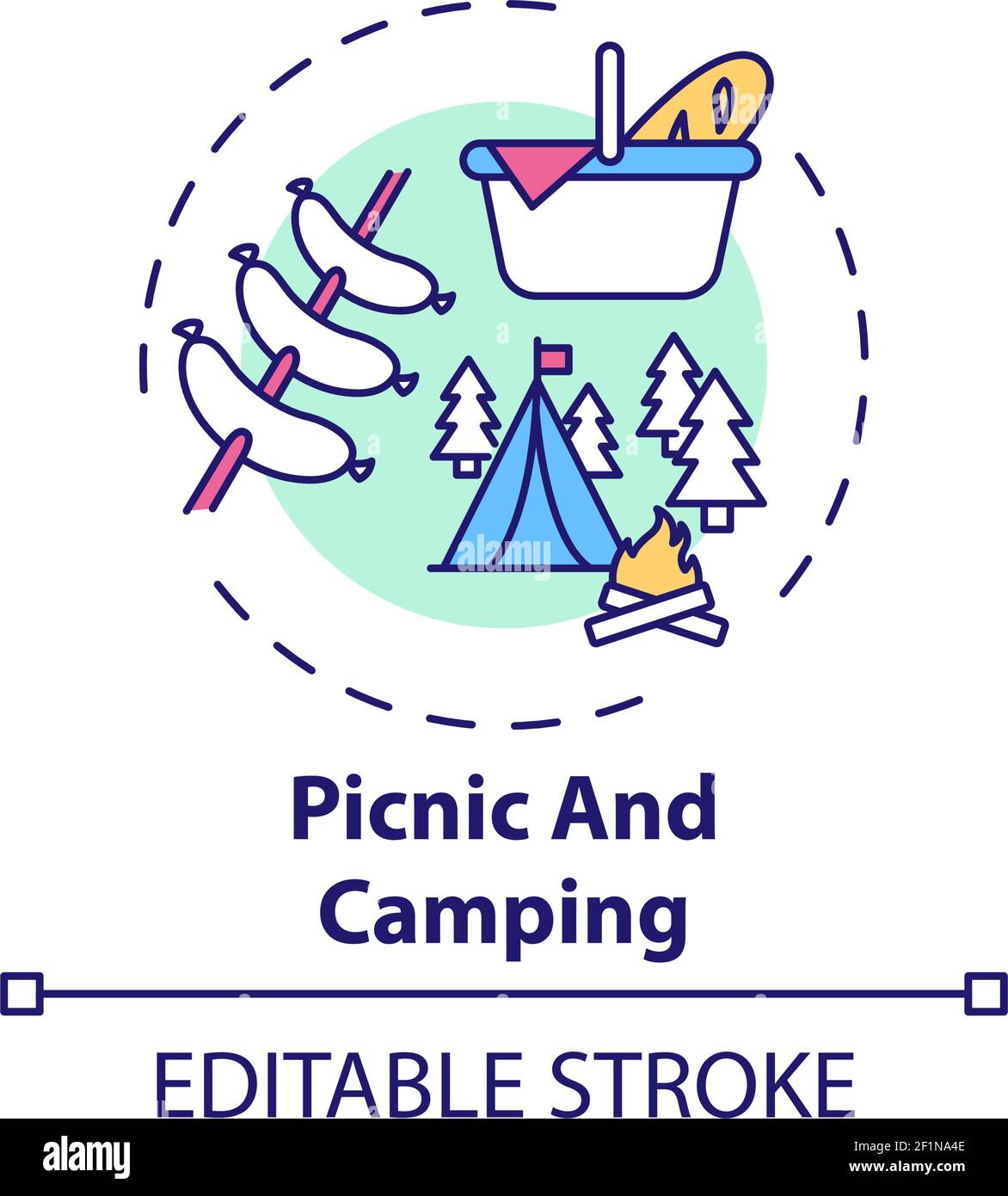Picnic and camping concept icon Stock Vector Image & Art - Alamy