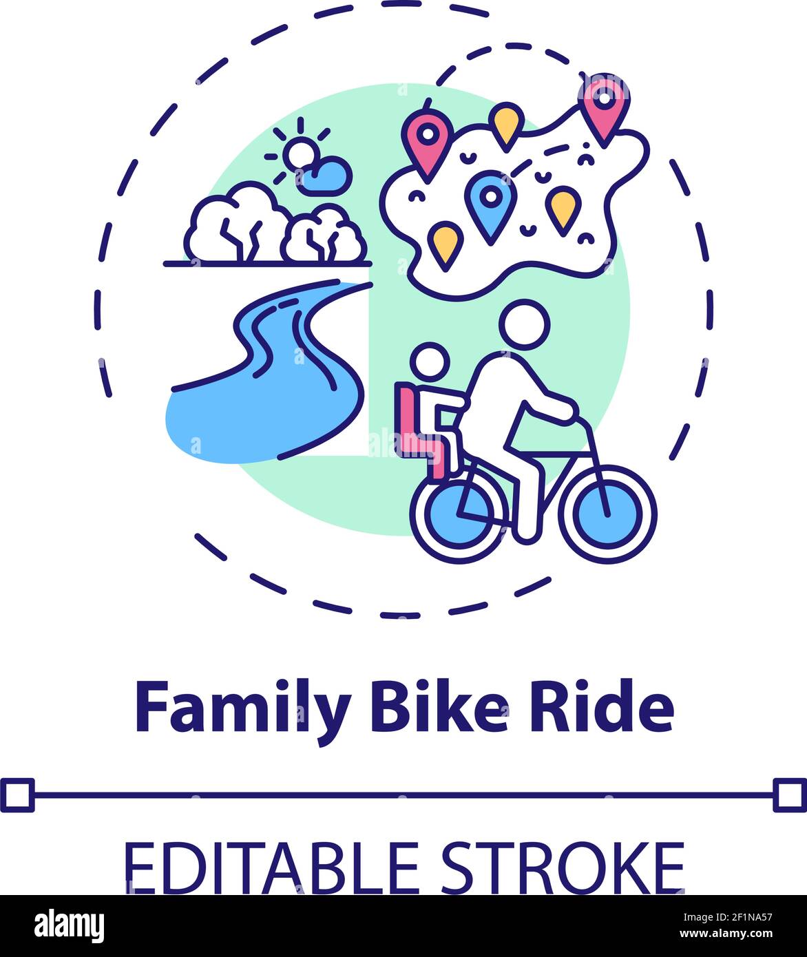 Family bike ride concept icon Stock Vector Image & Art - Alamy