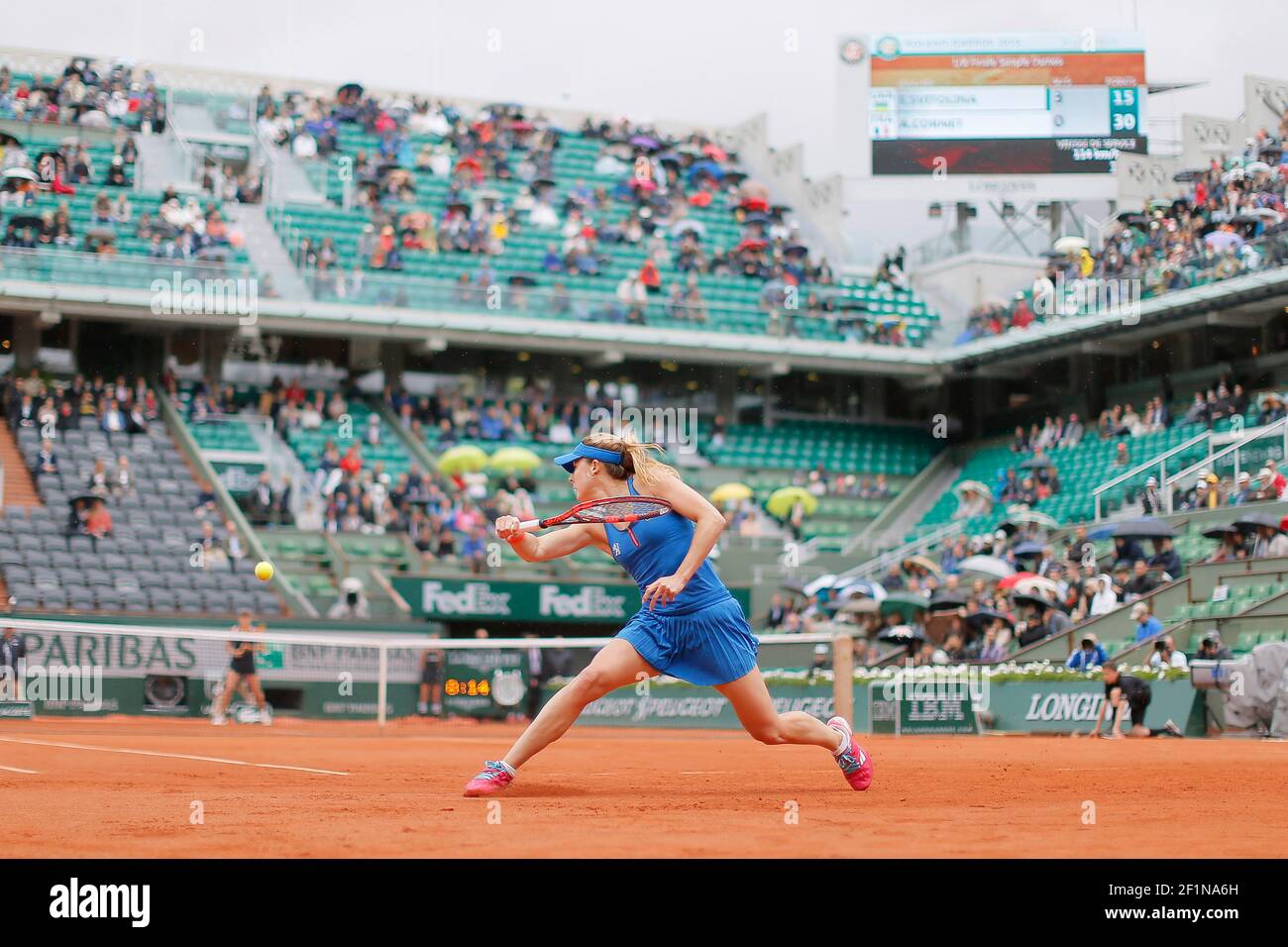 Alize Cornet (FRA) during the French Tennis Open at the Roland Garros ...