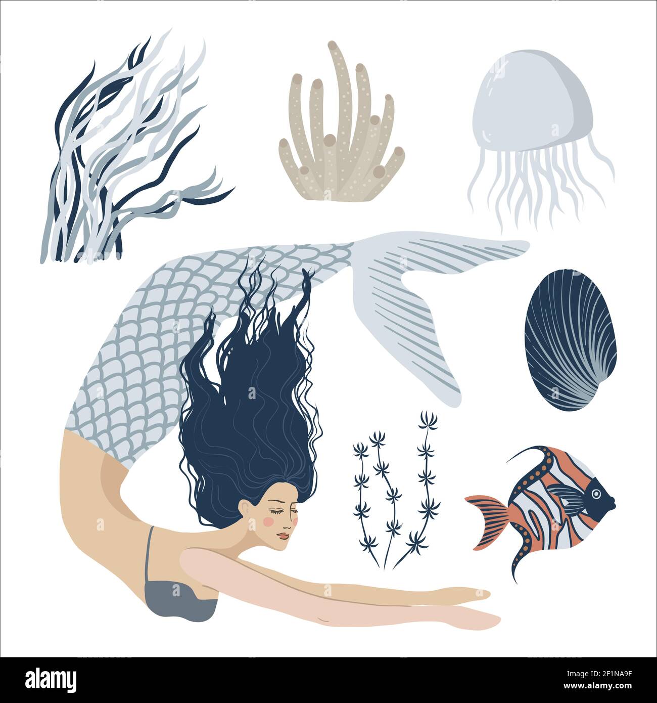 Mermaid diving hi-res stock photography and images - Alamy