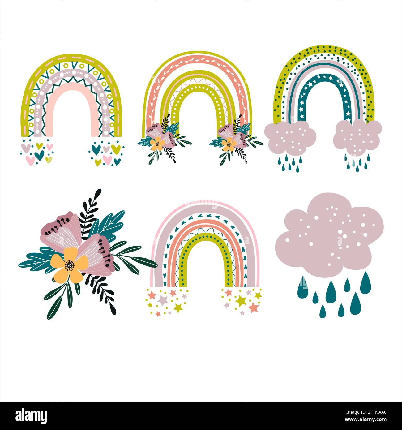 Bright cartoon rainbow sticker hi-res stock photography and images - Alamy