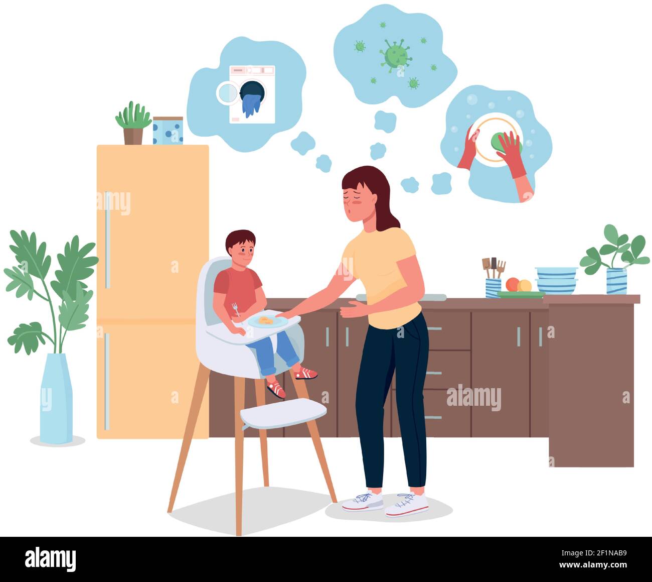Mother housework baby Cut Out Stock Images & Pictures - Alamy