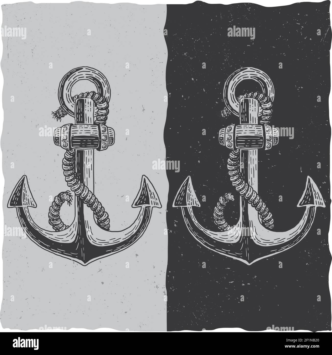 Illustration of anchor on dark and light backgrounds Stock Vector Image ...