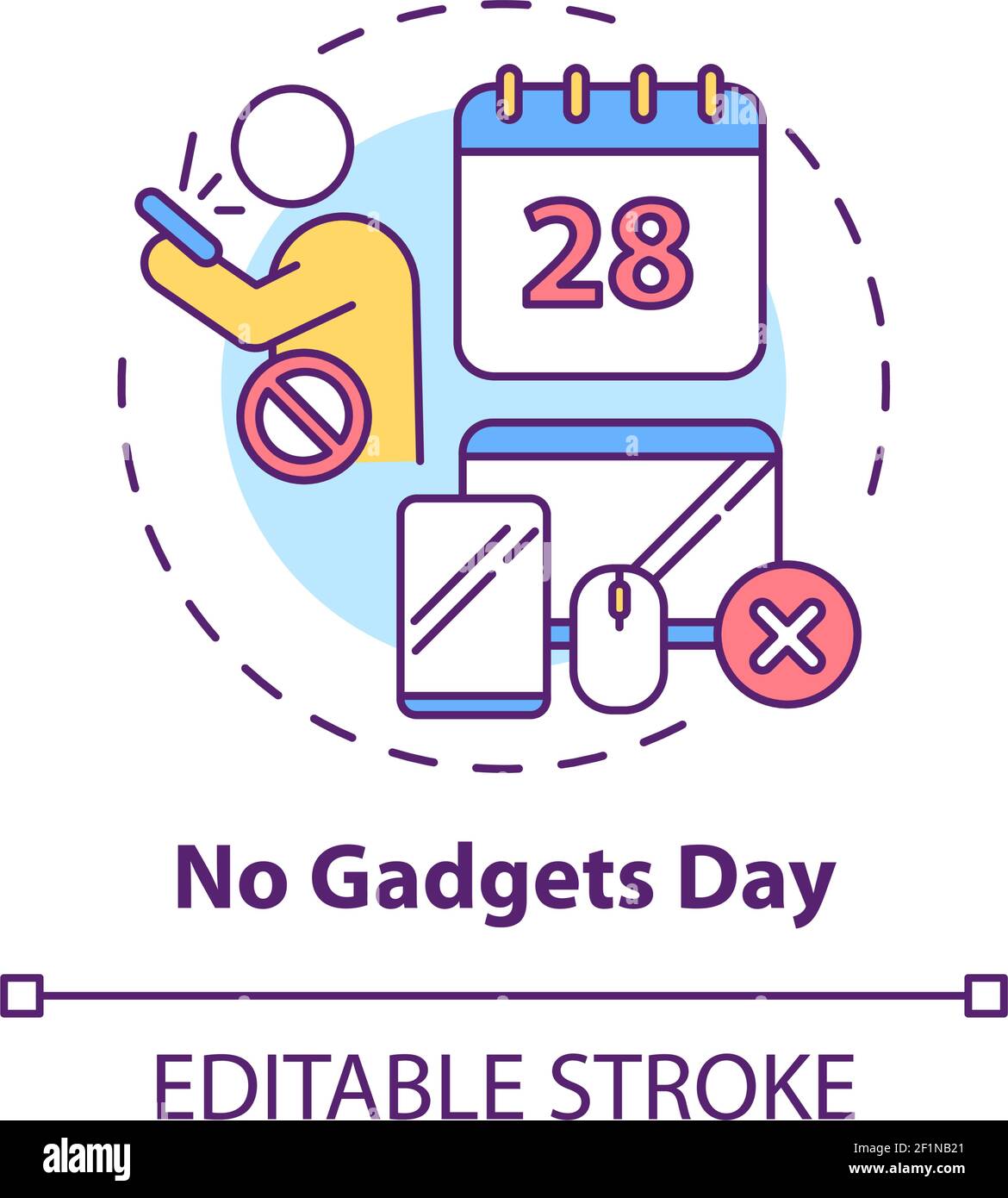 No gadgets day concept icon Stock Vector Image & Art - Alamy