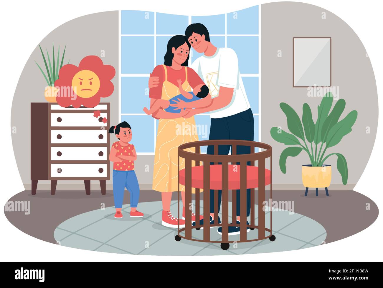 Sibling rivalry 2D vector web banner, poster Stock Vector Image & Art ...