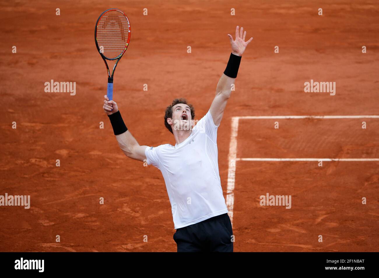 during the French Tennis Open at the Roland Garros stadium in Paris ...