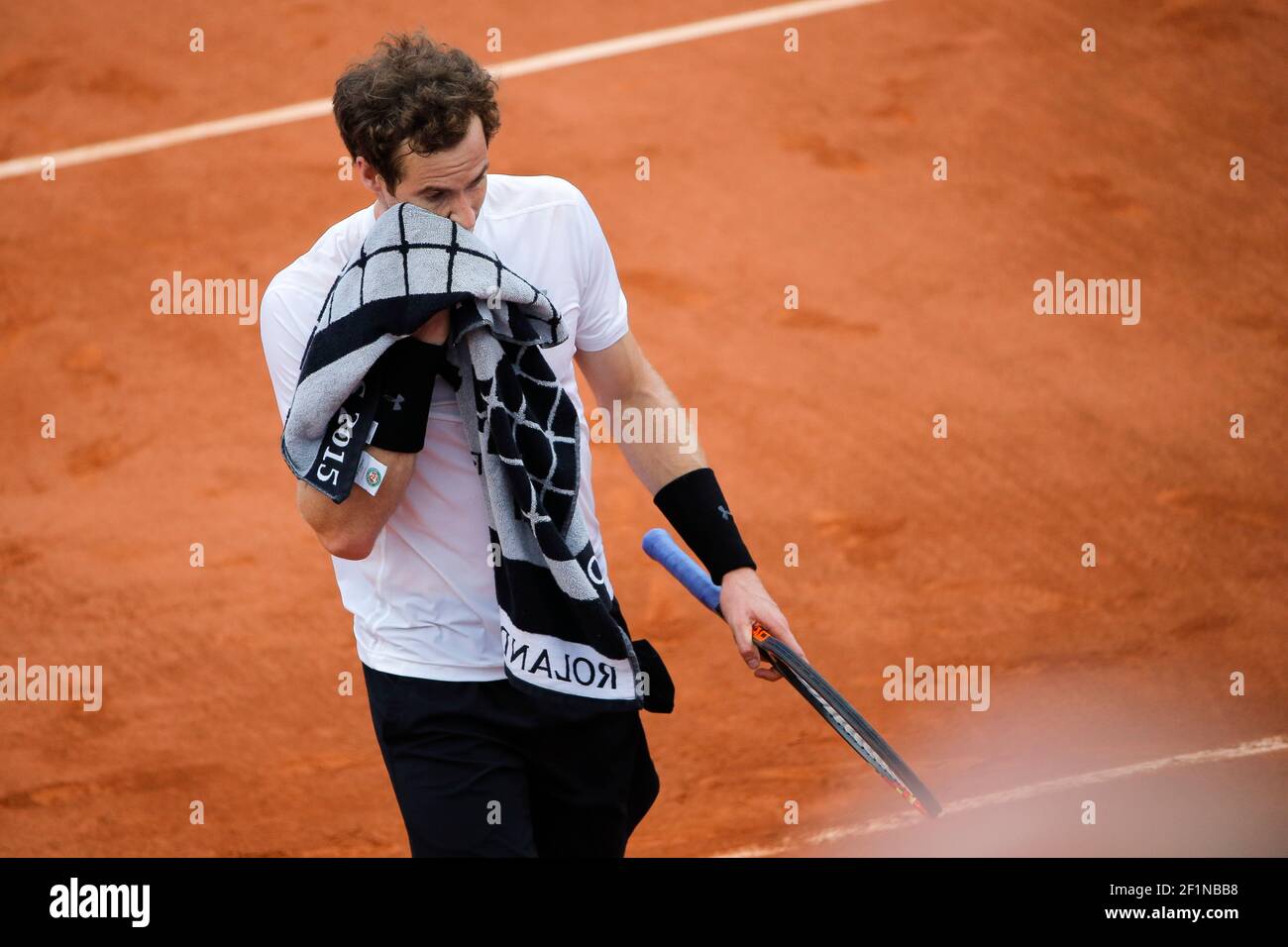 during the French Tennis Open at the Roland Garros stadium in Paris ...