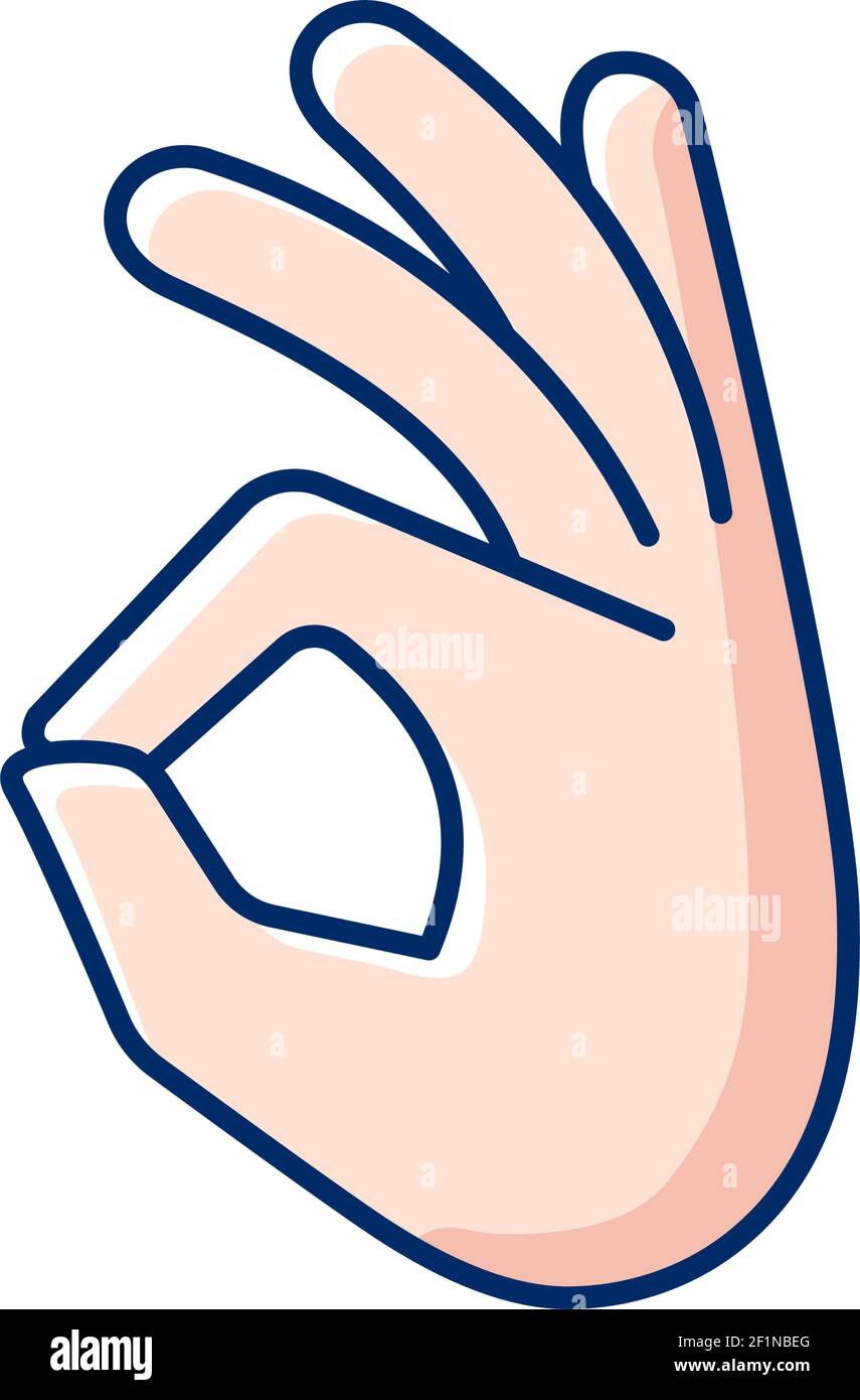 Okay gesture RGB color icon Stock Vector Image & Art - Alamy